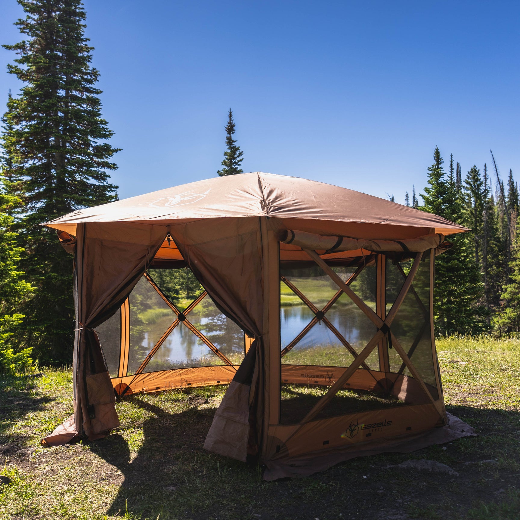 Gazelle Tents G6 Cool Top 6-Sided Portable Gazebo, Easy Pop-Up Hub ...
